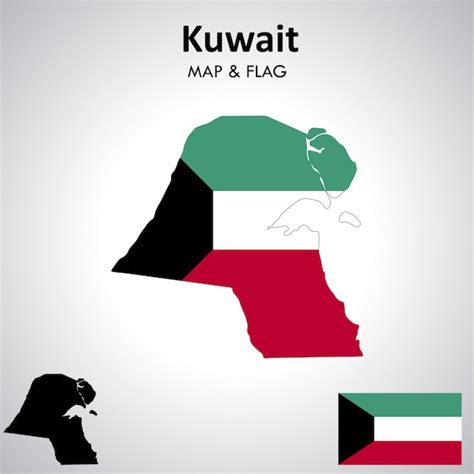 Premium Vector Kuwait Flag And Map Design Map Flag Vector File