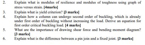 Solved 2 3 4 Explain What Is Modulus Of Resilience And