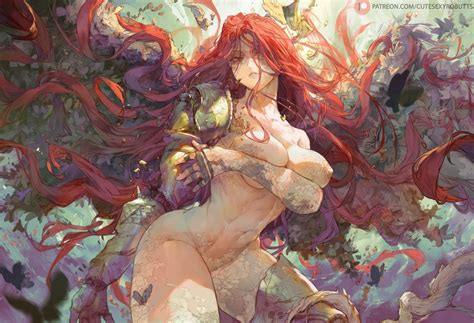 Rule 34 Armor Breasts Closed Mouth Covering Covering Breasts