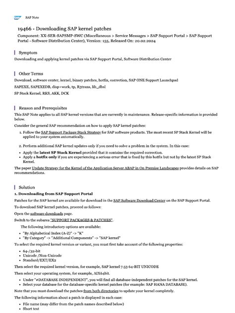 Downloading Sap Kernel Patches Pdf