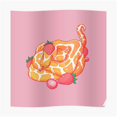 Strawberry Banana Ball Python Poster By Pupperoni Redbubble