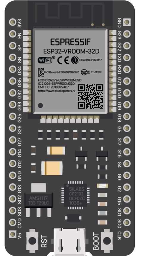 How To Use Esp32 38 Pins Pinouts Specs And Examples Cirkit Designer