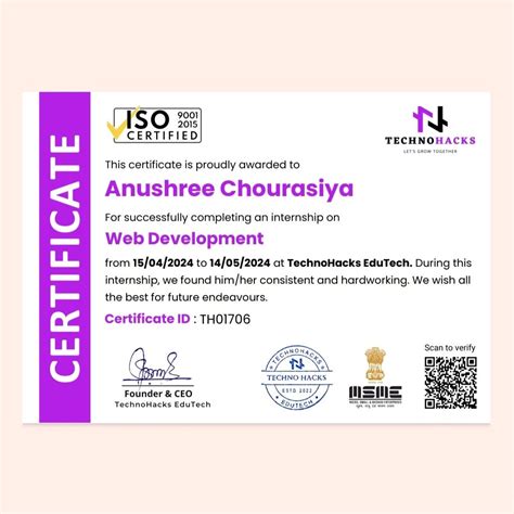 Anushri Chourasiya On Linkedin Thrilled 🥳 To Share That Ive Received My Internship ᴄᴇʀᴛɪꜰɪᴄᴀᴛᴇ