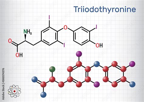 Triiodothyronine T3 Liothyronine Molecule It Is Thyroid Hormone
