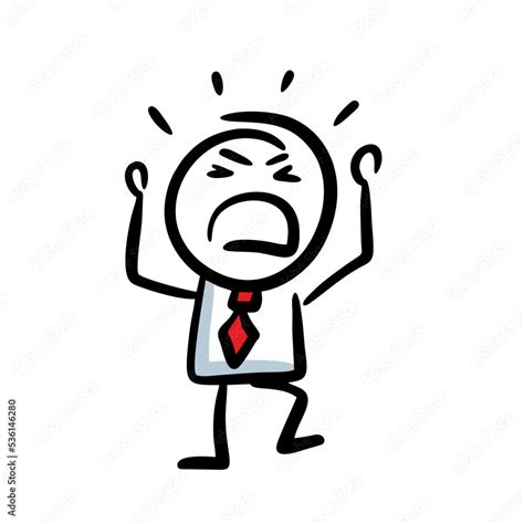 Unhappy Angry Man Shouting In Emotions Vector Art Stock Vector