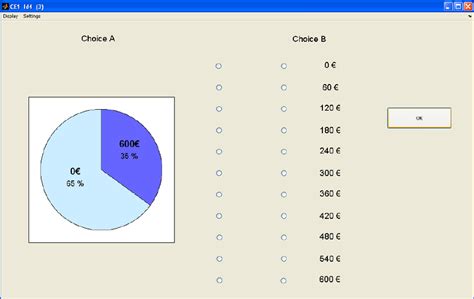 A Typical Display Used In The Experiment Choice Under Risk Download Scientific Diagram