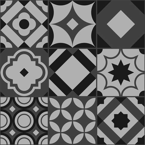 Tile Pattern Black Kitchen Blind Tenstickers