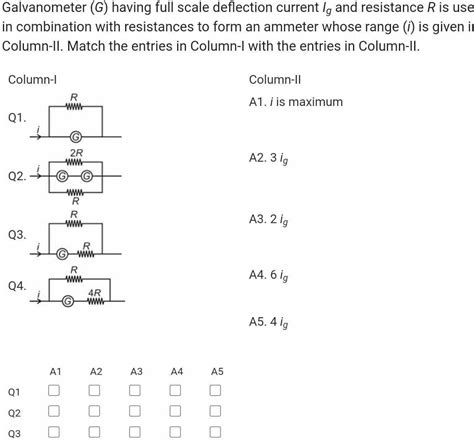 [answered] Galvanometer G Having Full Scale Deflection Current Lg And