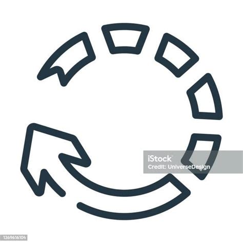 깨진 줄 얇은 선 아이콘으로 화살표를 업데이트합니다 화살표 사용자 인터페이스 개념격리 윤곽선 기호에서 깨진 선형 아이콘 웹 디자인 및 앱에 대한 벡터 그림 기호 요소입니다