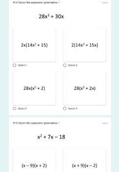 Polynomials And Factoring Google Forms Test By Lisa Davenport TPT