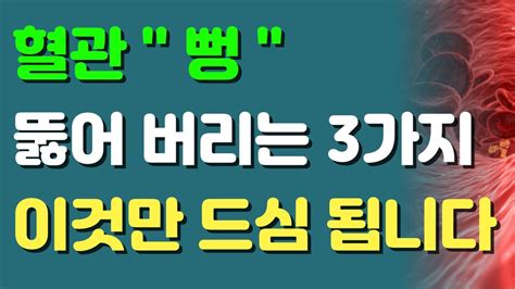 혈관 뻥 뚫어버리는 3가지 음식 Youtube