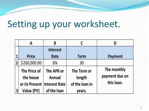 Excel 2007 Pmt Function Ppt