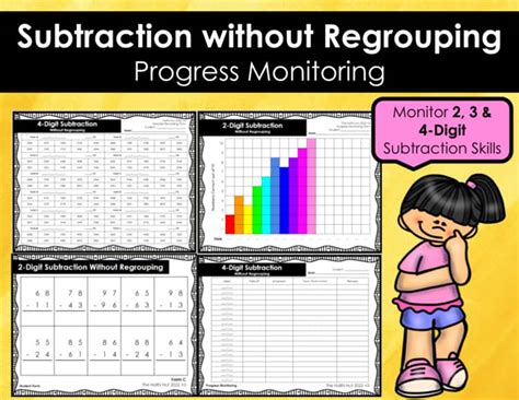Progress Monitoring Subtraction Without Regrouping 2 3 And 4 Digit