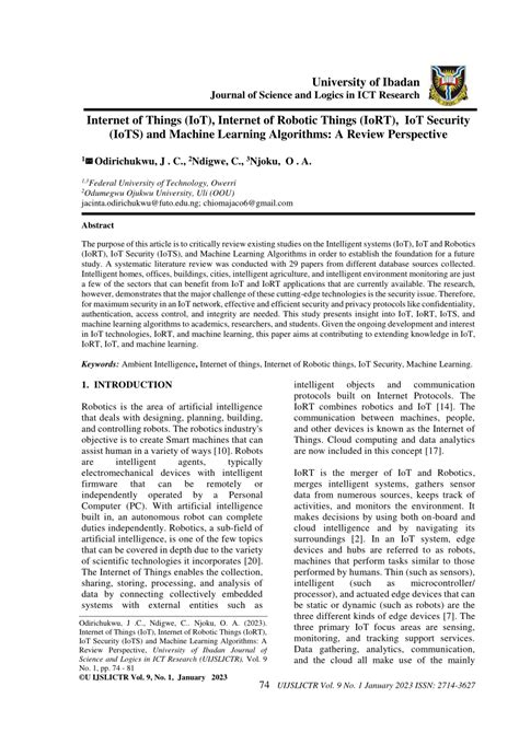 pdf internet of things iot internet of robotic things iort iot