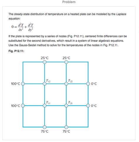 solved problem the steady state distribution of temperature