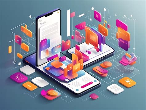 Premium Ai Image 3d Mobile Apps Creation Of A Mobile Application Web Page Created From