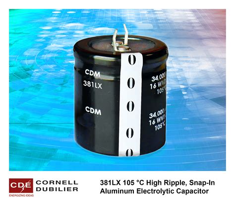 Cornell Dubilier Increases Snap In Aluminum Electrolytic Capacitor Series Voltages To 600 Vdc