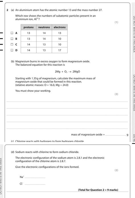 Gcse Edexcel Chemistry Combined Science Relative Formula Mass An