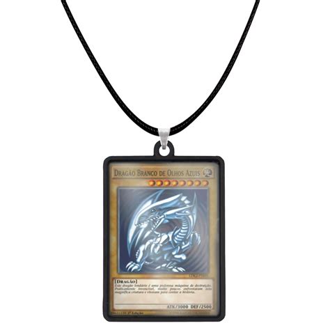 Colar Yu Gi Oh Kaiba Dragao Branco De Olhos Azuis Exclusivo Mago Negro