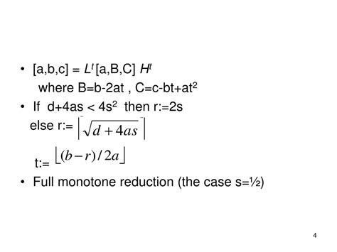 Ppt Fast Reduction And Composition Of Binary Quadratic Forms Issac