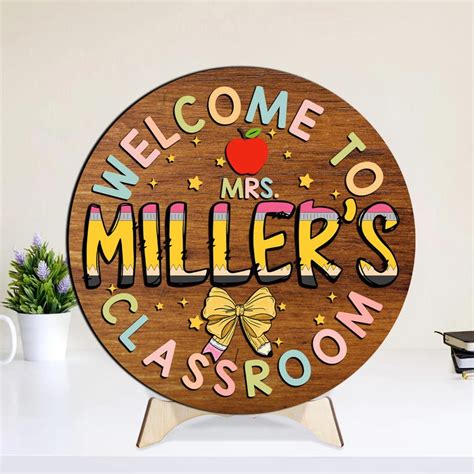 Personalized 3d Teacher Door Sign Custom Teacher Name Ts Teacher