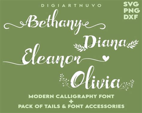 Cursive Font SVG Calligraphy Font Script Fonts Handwritten Etsy