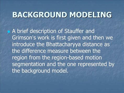 Ppt Region Level Motion Based Background Modeling And Subtraction Using Mrfs Powerpoint