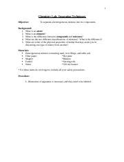 Chemistry Lab Separation Techniques With Lab Instructions Doc Chemistry Lab Separation
