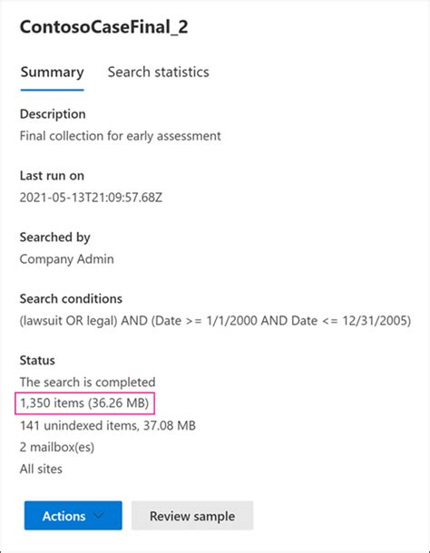 估计和实际电子数据展示搜索结果 microsoft learn