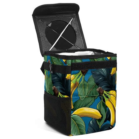 Banana Mini Car Trash Can With Foldable Lid Leak Proof Design And