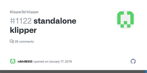 Standalone Klipper Issue Klipper D Klipper GitHub