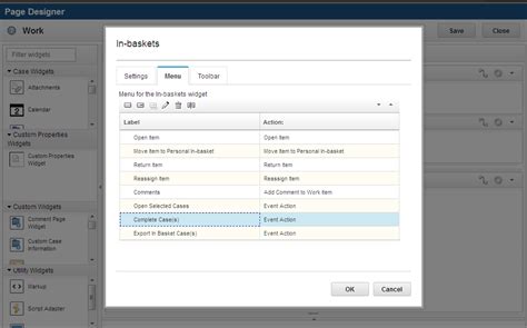 Call Complete From In Basket Widget In IBM Case Manager X X