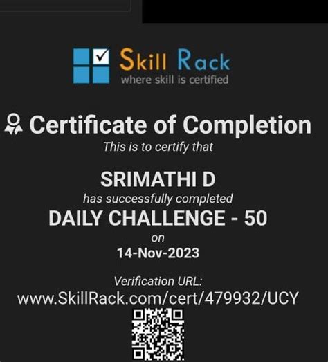 srimathi d cse dept on linkedin certificate of completion of daily