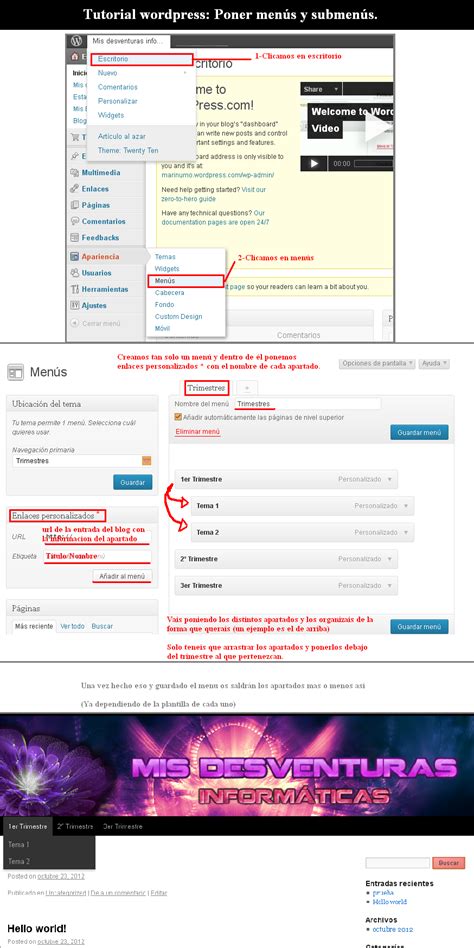 Tutorial Añadir menús y submenús Mis desventuras informaticas