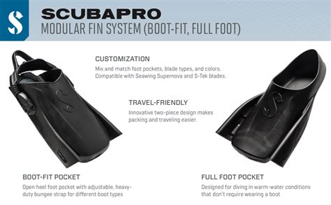 Scubapro Modular Fin System Boot Fit Pocket Diving Fin White S