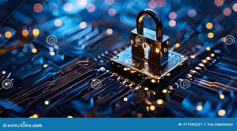 Data Protection Locking Digital Information To Symbolize Cybersecurity And Technology Concept