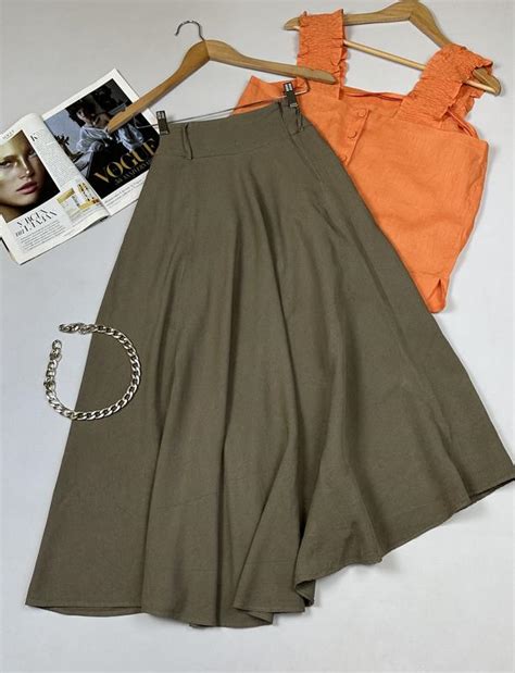 Лляна спідниця — ціна 340 грн у каталозі Міді спідниці Купити жіночі речі за доступною ціною на