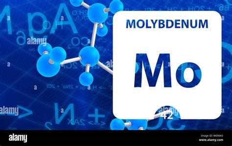 Molybdenum Mo Chemical Element Sign 3d Rendering Isolated On White