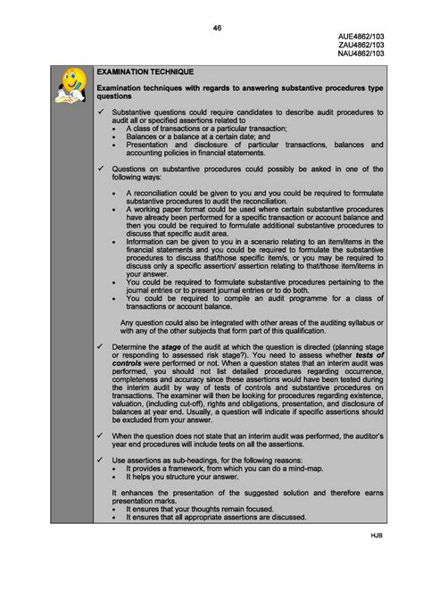 Substantive Procedures Exam Technique AUI Studocu