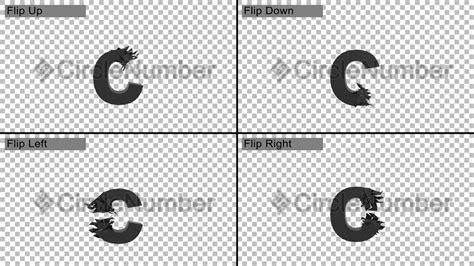 Text Lowercase C Paper Flip