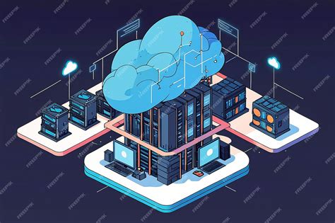 Cloud Synchronization Storage Isometric Illustration Network
