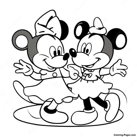 Minnie Mouse Dancing Coloring Page
