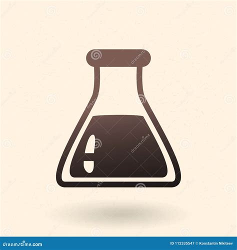 Vector Black Silhouette Icon Flatt Bottom Flask Stock Vector Illustration Of Bottomed