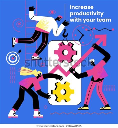 Organization Management Workflow Design Automation Work Stock Vector