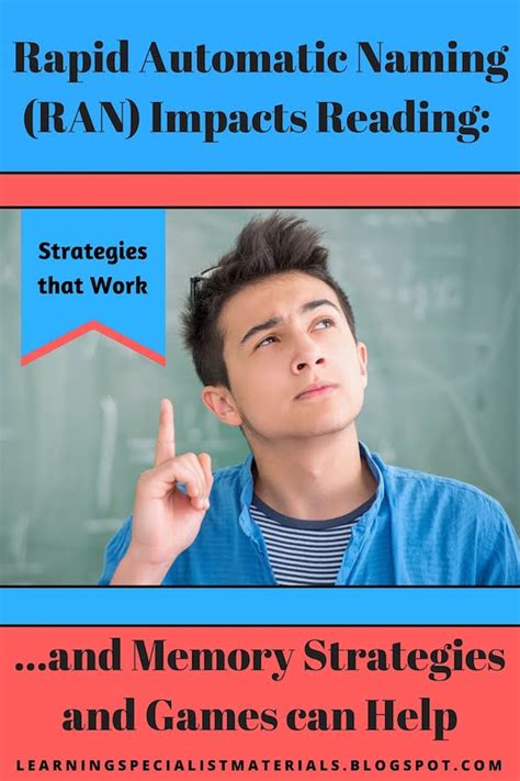 Learning Specialist And Teacher Materials Good Sensory Learning Rapid Automatic Naming