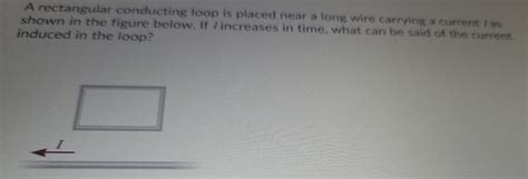 Solved A Rectangular Conducting Loop Is Placed Near A Long