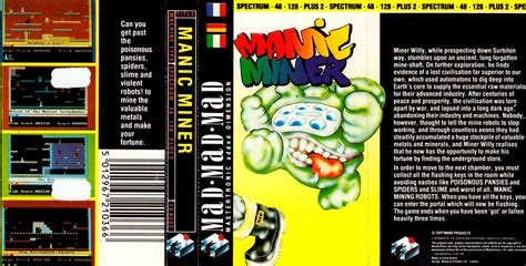 Manic Miner Zx Spectrum 48k Game Bug Byte Software Ltd Zx Art