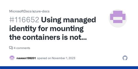 Using Managed Identity For Mounting The Containers Is Not Included