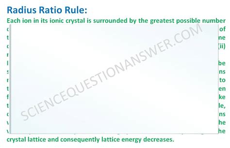 The Radius Ratio Rule In Solid State Science Solution
