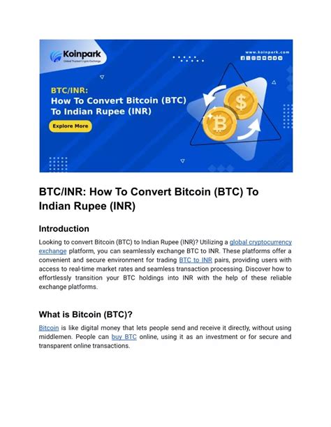 Ppt Btcinr How To Convert Bitcoin Btc To Indian Rupee Inr In India Powerpoint